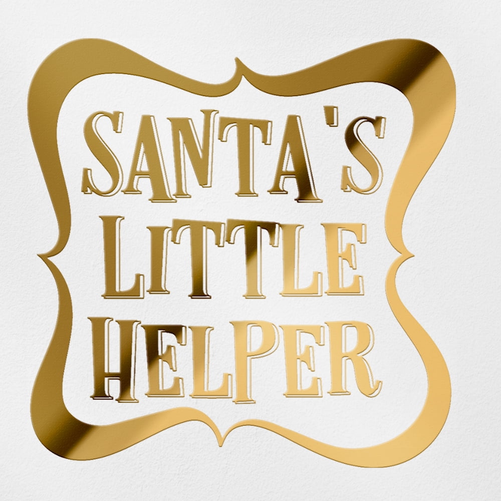 Transparent Decal Stickers Of Santa'S Little Helper (Metallic Gold ...