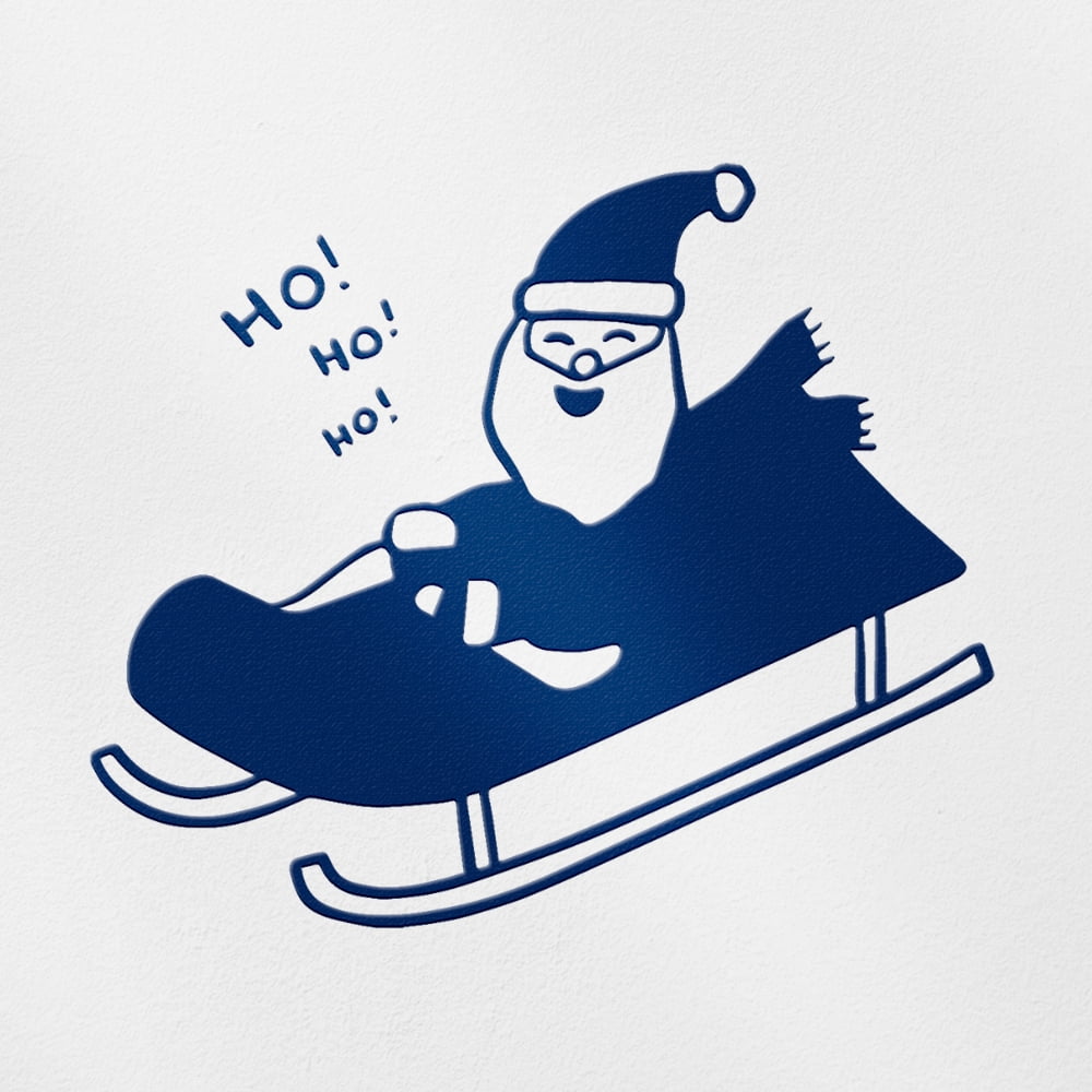 Transparent Decal Stickers Of Santa Sleigh (Navy Blue) Premium ...