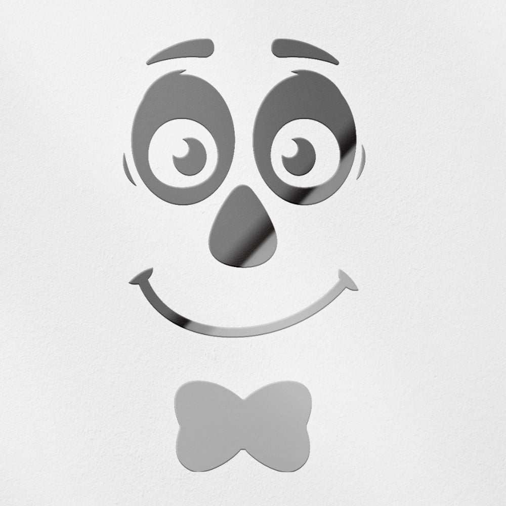 Transparent Decal Stickers Of Scarecrow Face (Metallic Silver) Premium ...