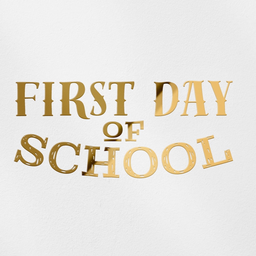 Transparent Decal Stickers Of Of School (Metallic Gold) Premium ...