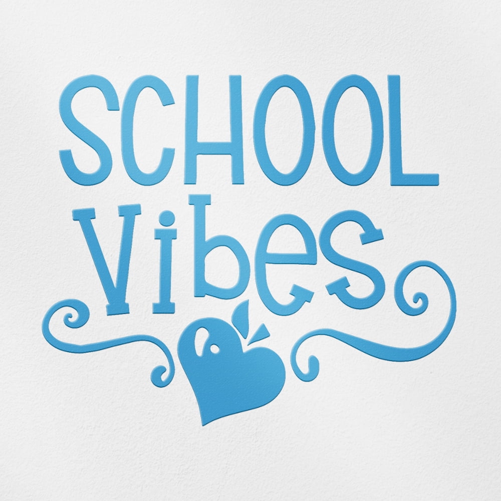 Transparent Decal Stickers Of School Vibes (Azure Blue) Premium ...