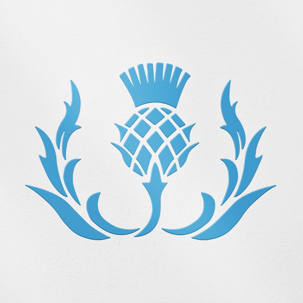 Transparent Decal Stickers Of Scottish Thistle Flower (Azure Blue ...