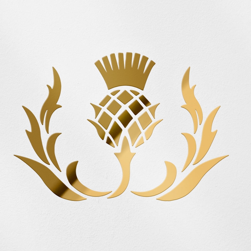 Transparent Decal Stickers Of Scottish Thistle Flower (Metallic Gold ...