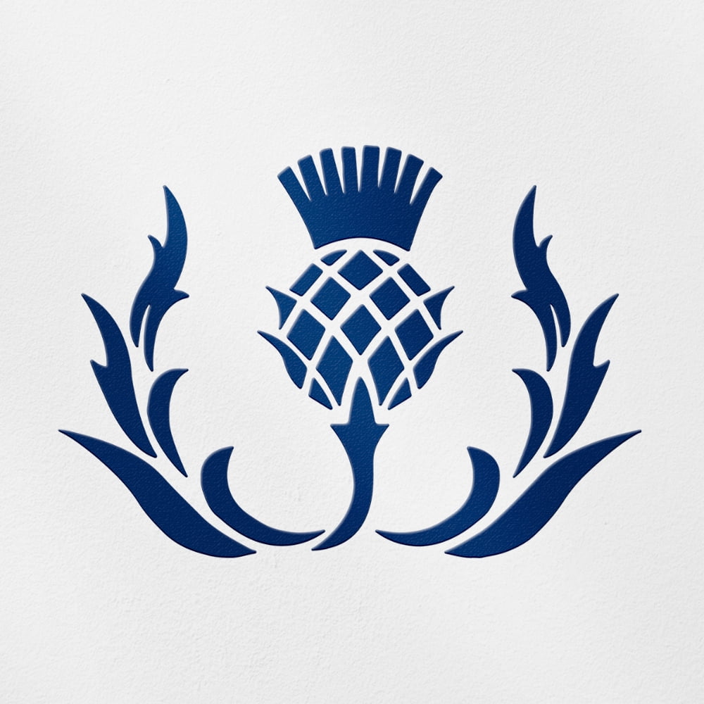 Transparent Decal Stickers Of Scottish Thistle Flower (Navy Blue ...