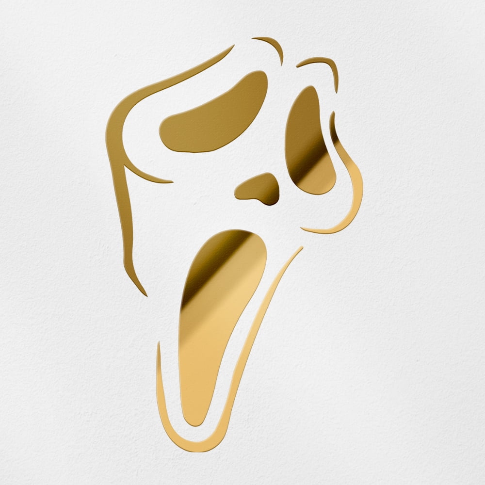 Transparent Decal Stickers Of Scream Stencil (Metallic Gold) Premium ...