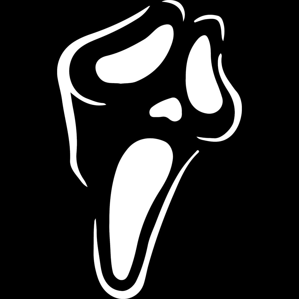 Transparent Decal Stickers Of Scream Stencil (White) Premium Waterproof ...