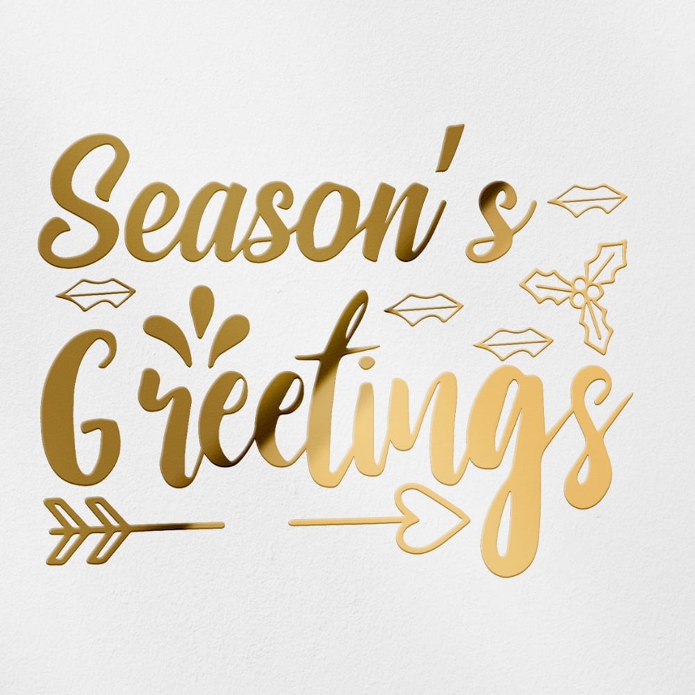 Transparent Decal Stickers Of Season'S Greetings (Metallic Gold ...