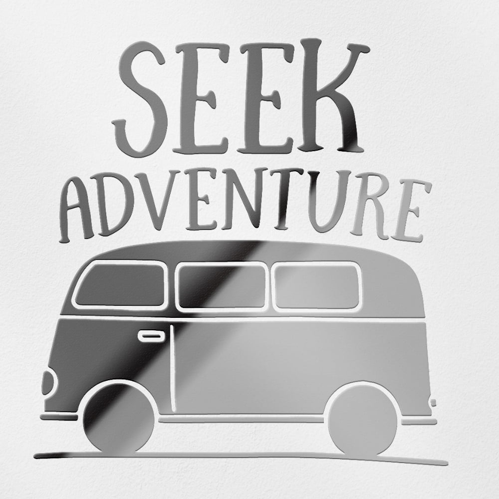 Transparent Decal Stickers Of Seek Adventure (Metallic Silver) Premium ...
