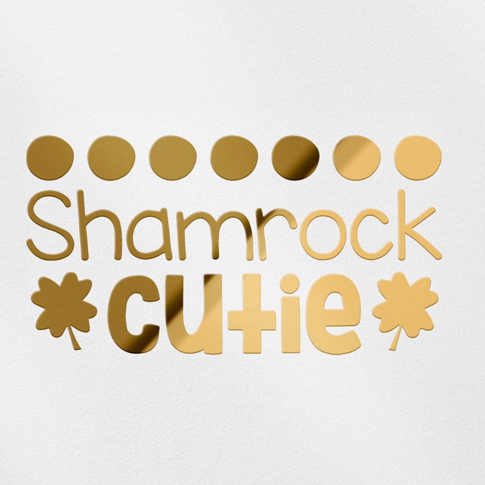 Transparent Decal Stickers Of Shamrock Cutie (Metallic Gold) Premium ...