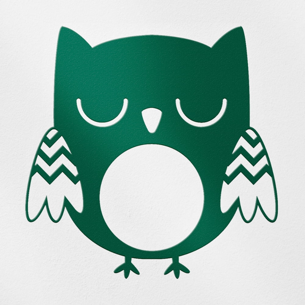 Transparent Decal Stickers Of Sleeping Owl (Green) Premium Waterproof ...
