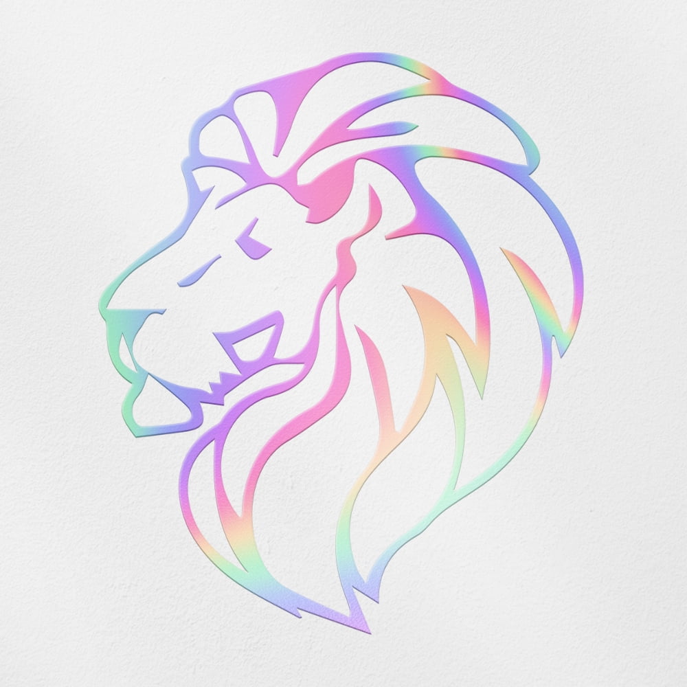 Transparent Decal Stickers Of Smart Lion Head (Hologram) Premium ...