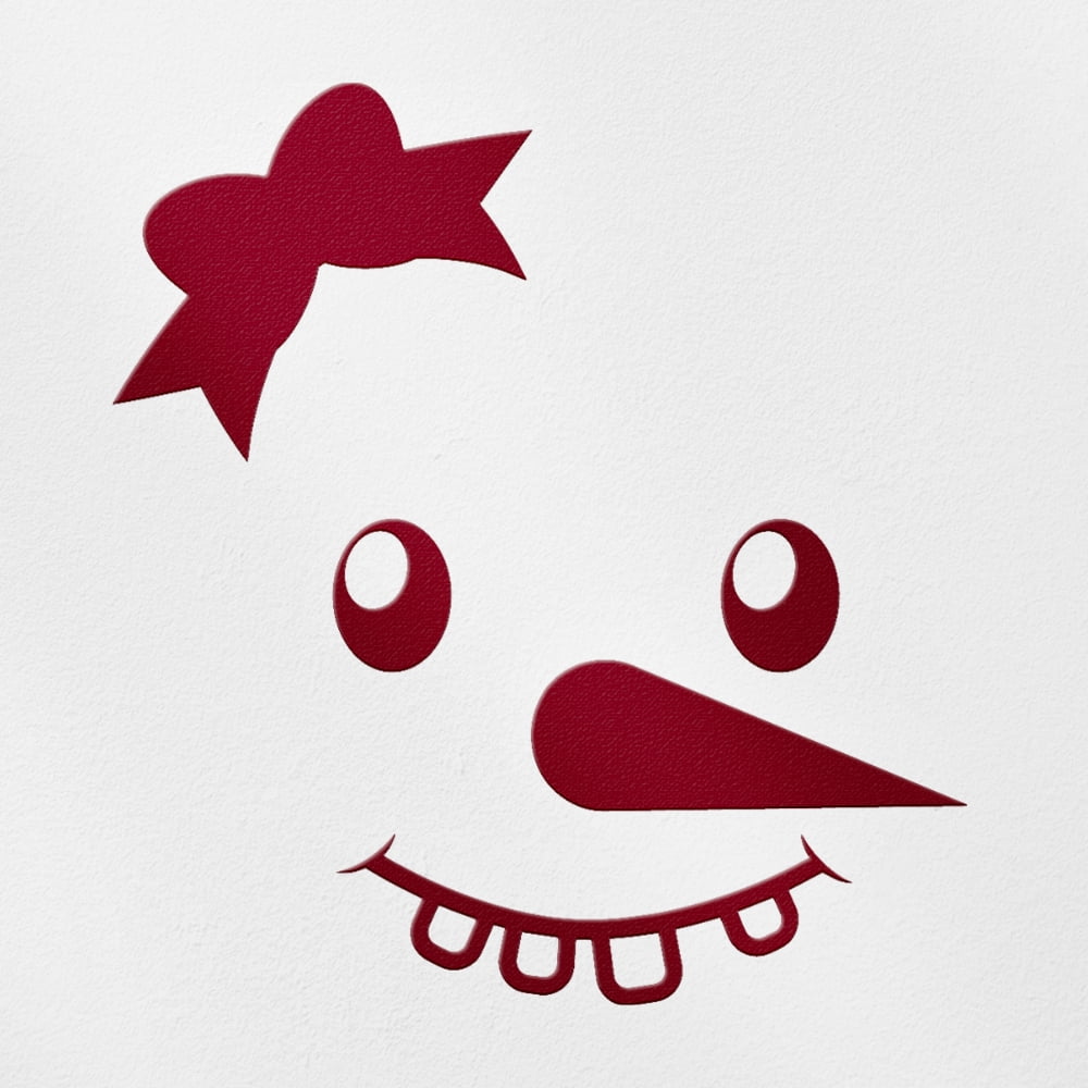 Transparent Decal Stickers Of Snowman Face (Burgundy) Premium ...