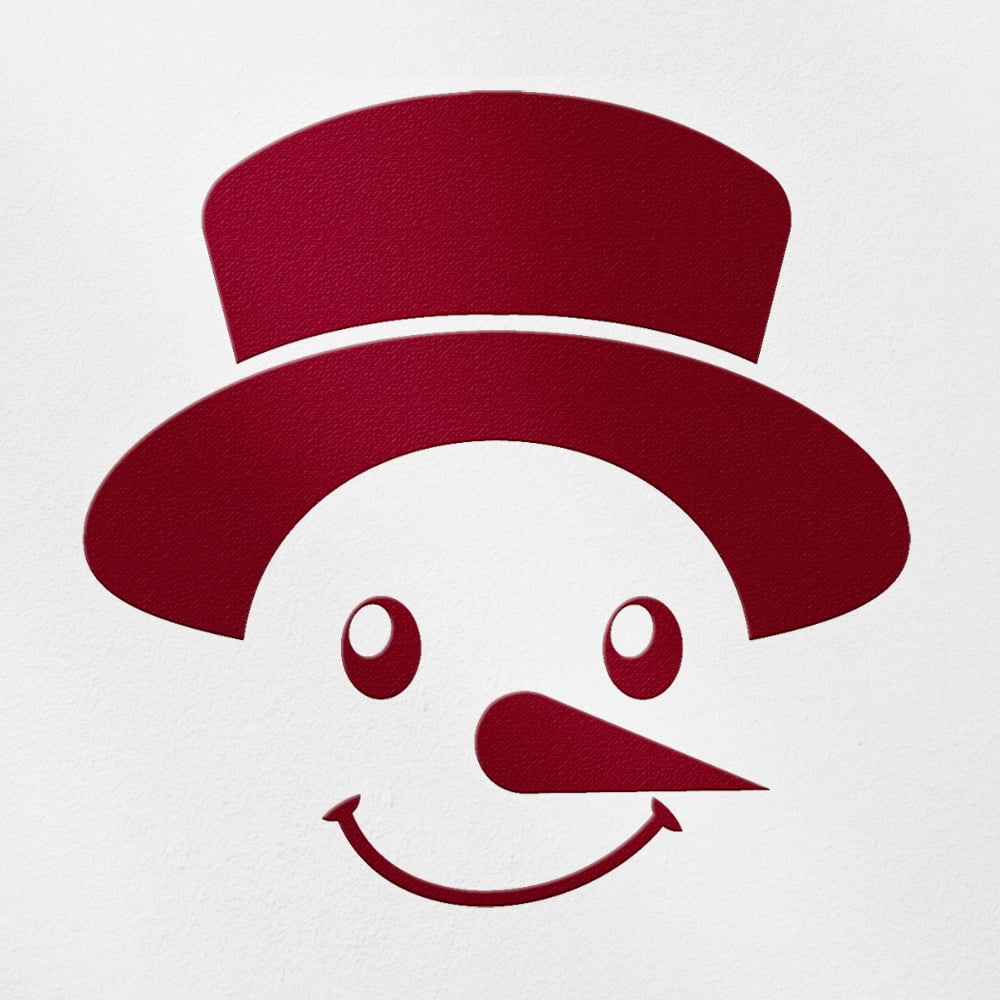 Transparent Decal Stickers Of Snowman Face (Burgundy) Premium ...