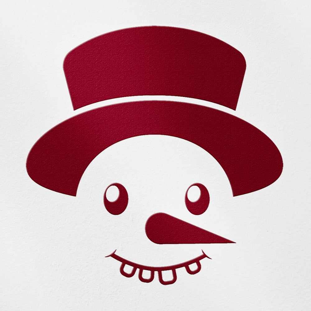 Transparent Decal Stickers Of Snowman Face (Burgundy) Premium ...