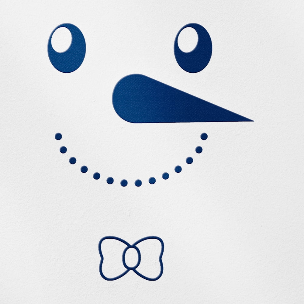 Transparent Decal Stickers Of Snowman Face (Navy Blue) Premium ...