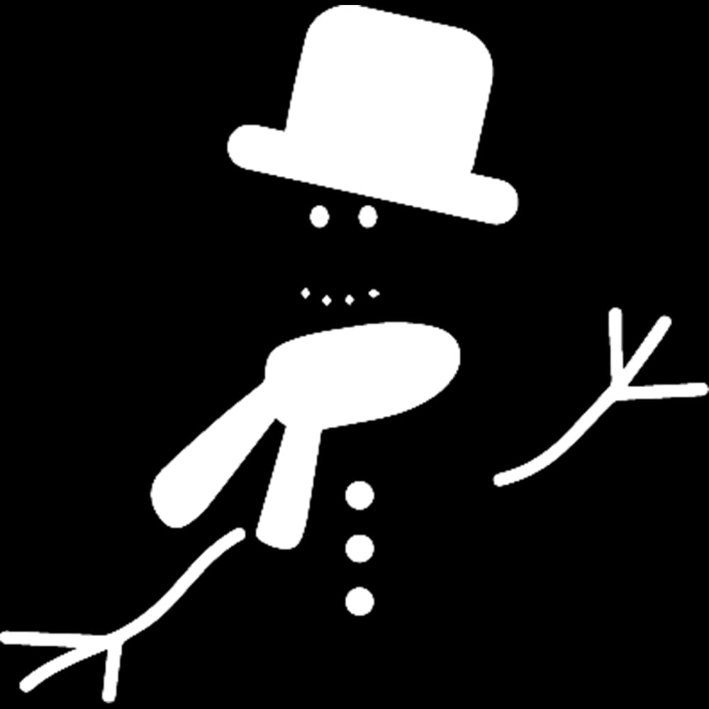 Transparent Decal Stickers Of Snowman (White) Premium Waterproof Vinyl ...