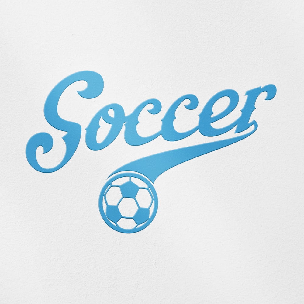 Transparent Decal Stickers Of Soccer (Azure Blue) Premium Waterproof ...