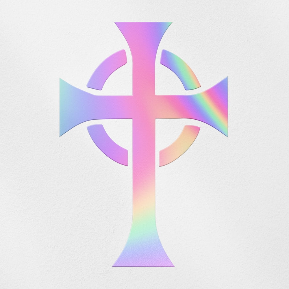 Transparent Decal Stickers Of Solid Celtic Cross S (Hologram) Premium ...