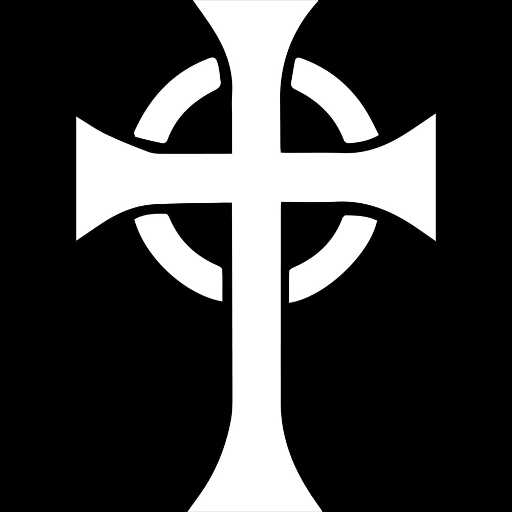 Transparent Decal Stickers Of Solid Celtic Cross S (White) Premium ...