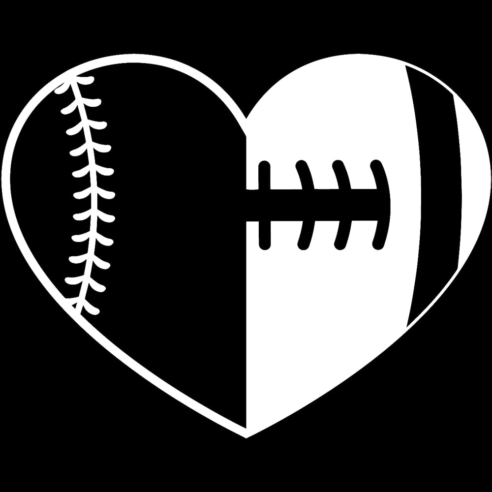 Transparent Decal Stickers Of Sport Half Hearts Baseball Football ...
