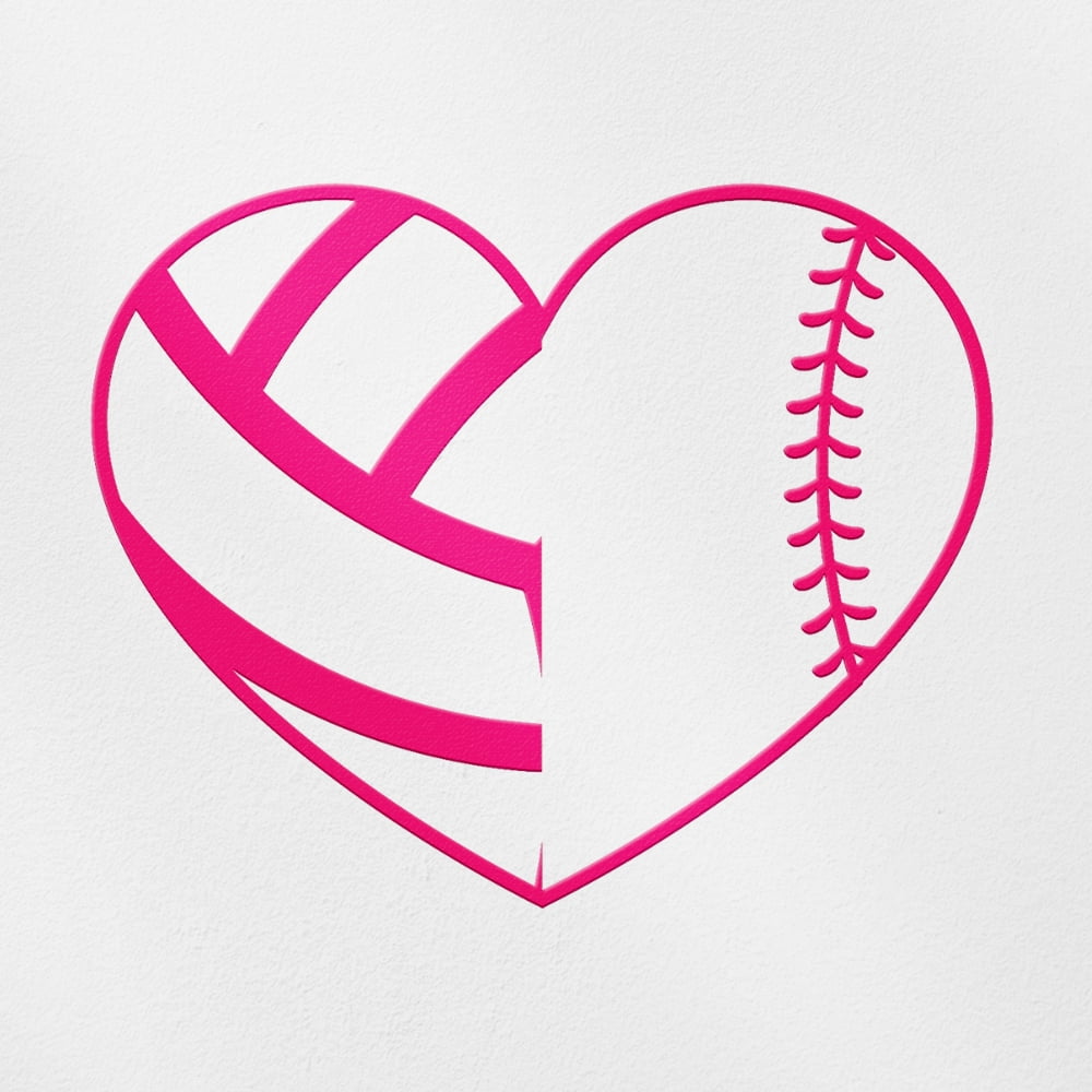 Transparent Decal Stickers Of Sport Half Hearts Volleyball Baseball ...