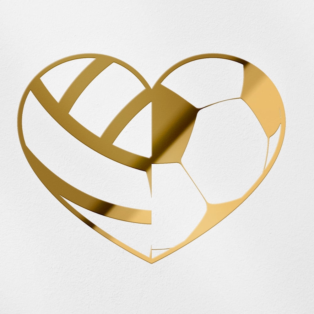 Transparent Decal Stickers Of Sport Half Hearts Volleyball Soccer ...