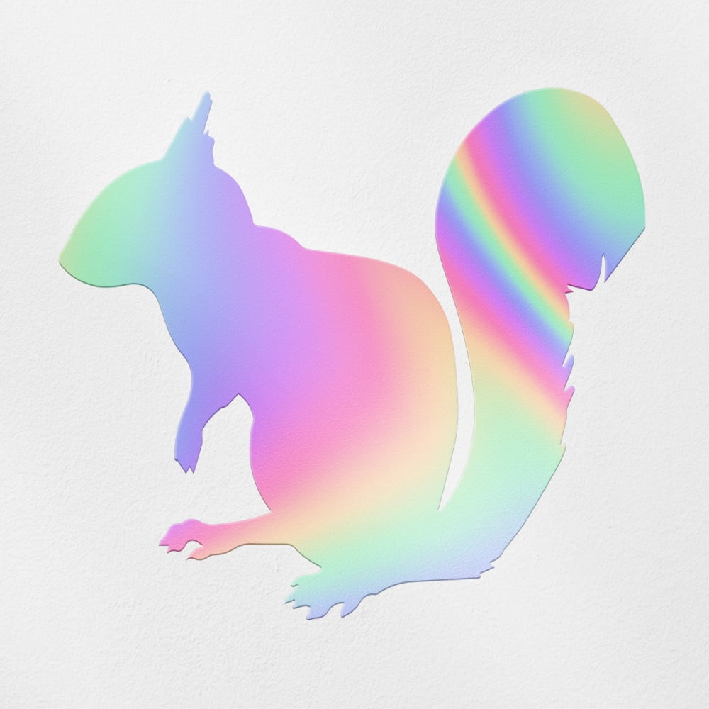 Transparent Decal Stickers Of Squirrel Silhouette Animal (Hologram ...