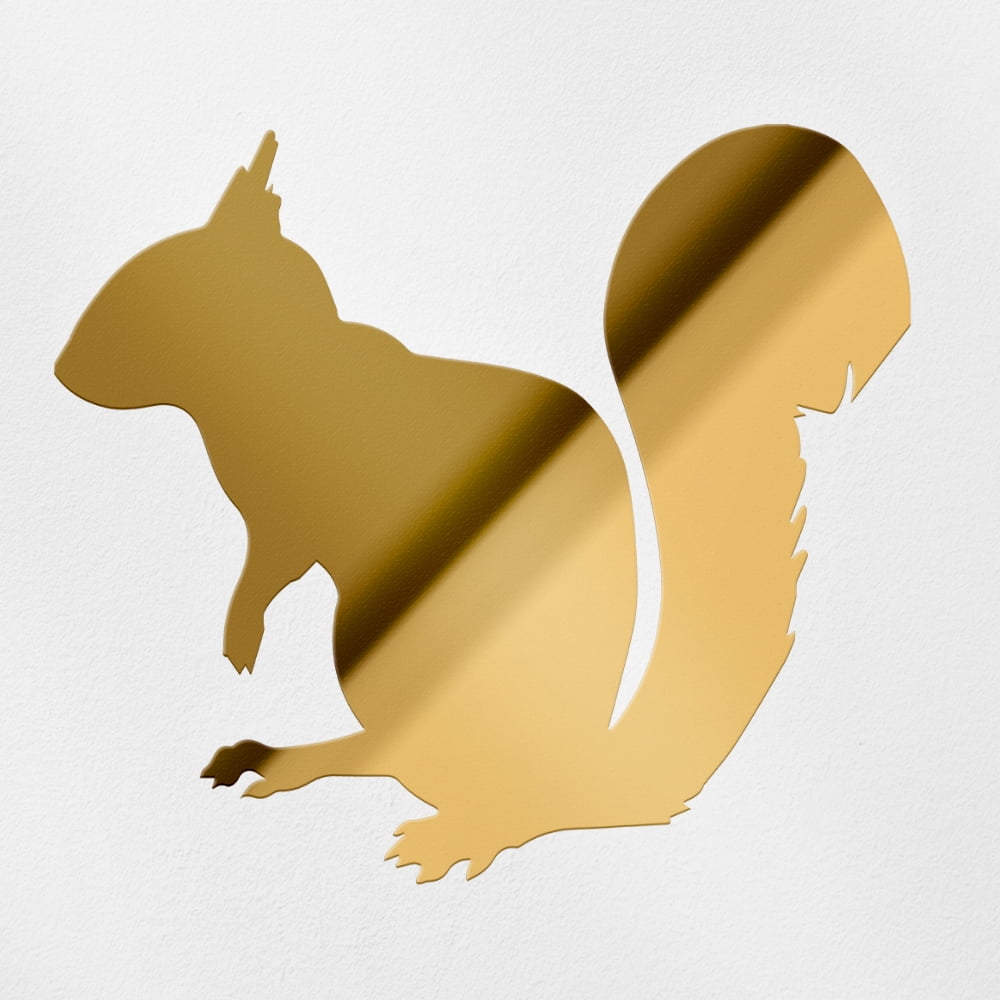 Transparent Decal Stickers Of Squirrel Silhouette Animal (Metallic Gold ...