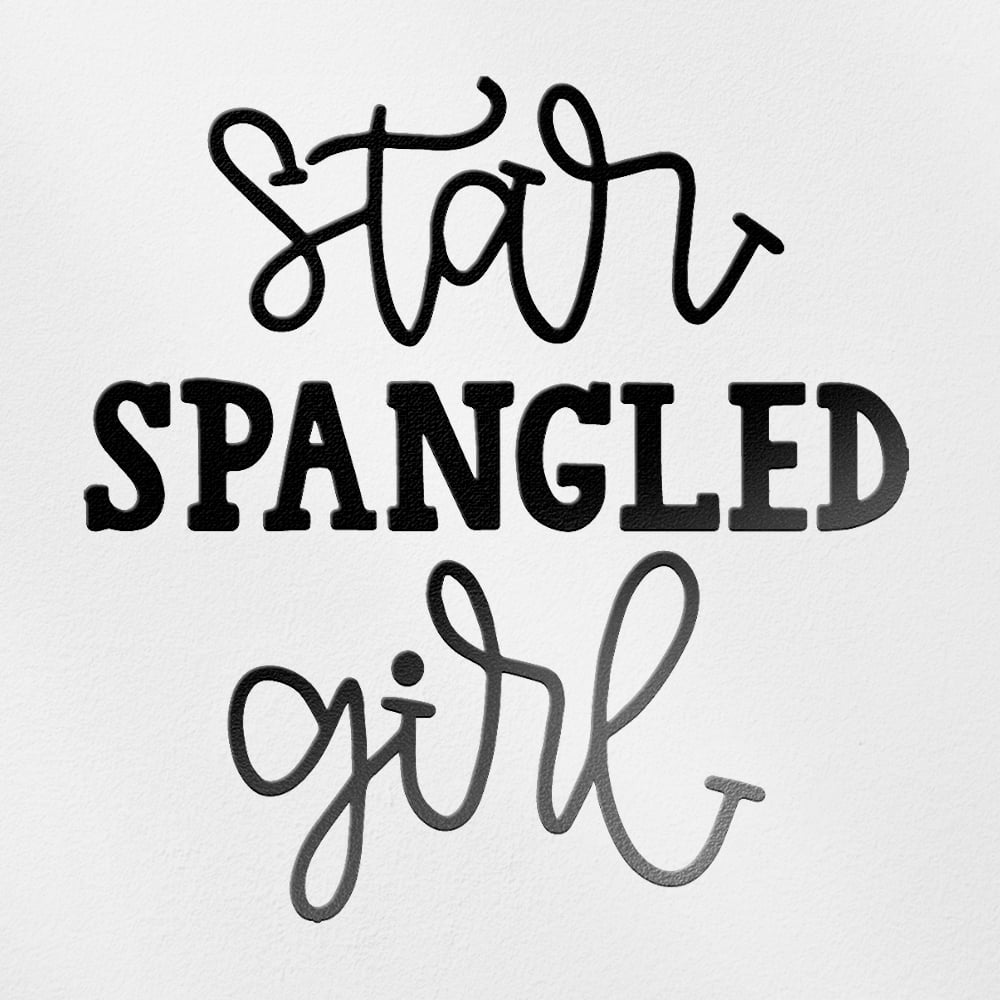 Transparent Decal Stickers Of Star Spangled Girl (Black) Premium ...