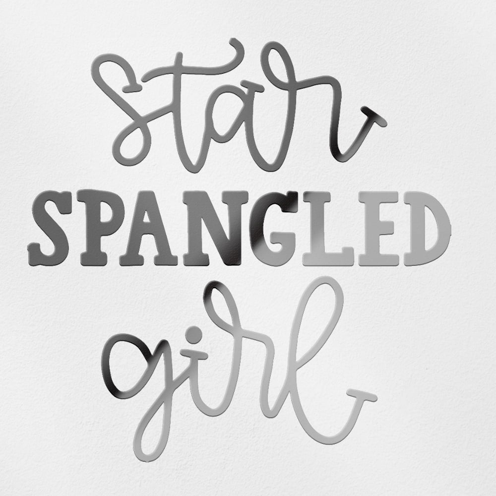 Transparent Decal Stickers Of Star Spangled Girl (Metallic Silver ...