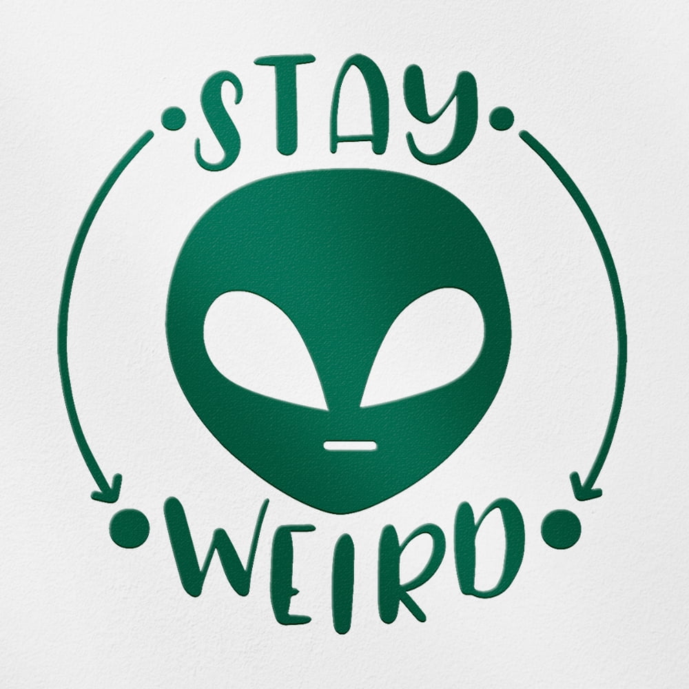 Transparent Decal Stickers Of Stay Weird (Green) Premium Waterproof ...