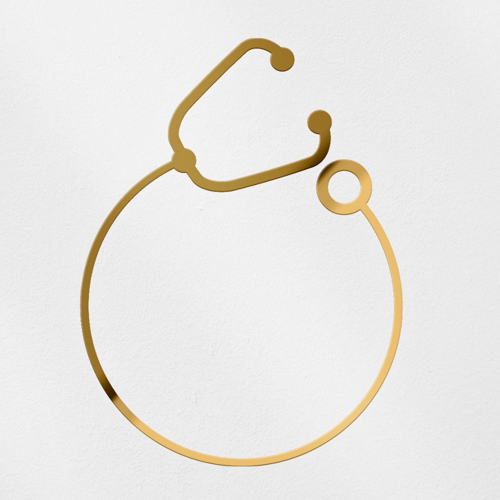 Transparent Decal Stickers Of Stethoscope (Metallic Gold) Premium ...