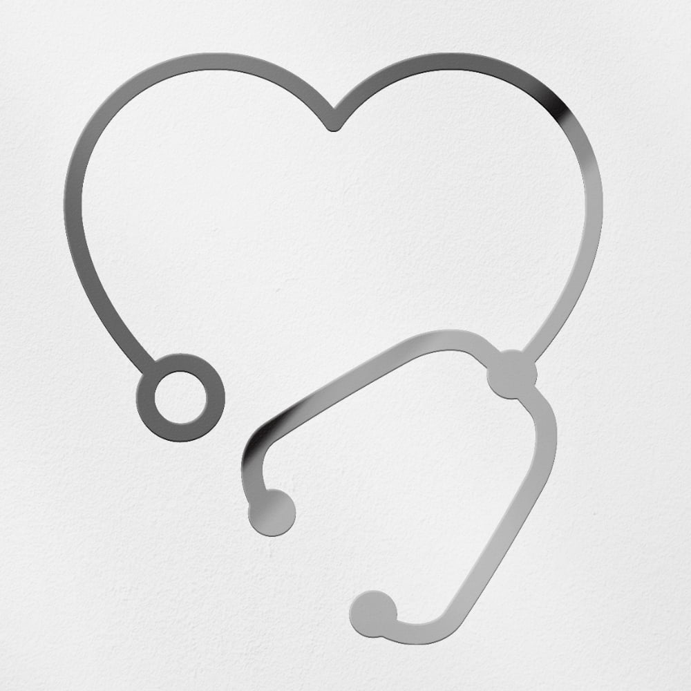 Transparent Decal Stickers Of Stethoscope (Metallic Silver) Premium ...