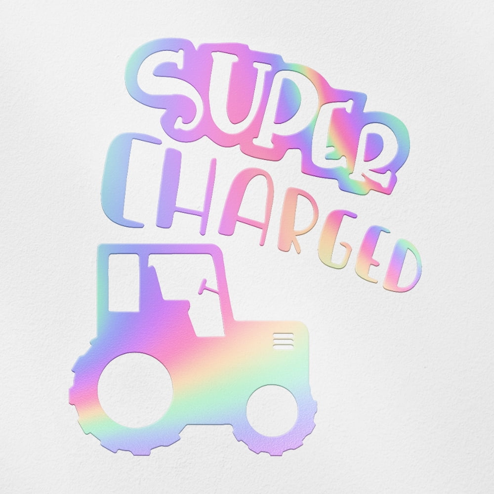 Transparent Decal Stickers Of Super Charged (Hologram) Premium ...