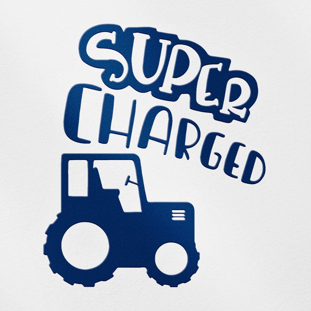 Transparent Decal Stickers Of Super Charged (Navy Blue) Premium ...