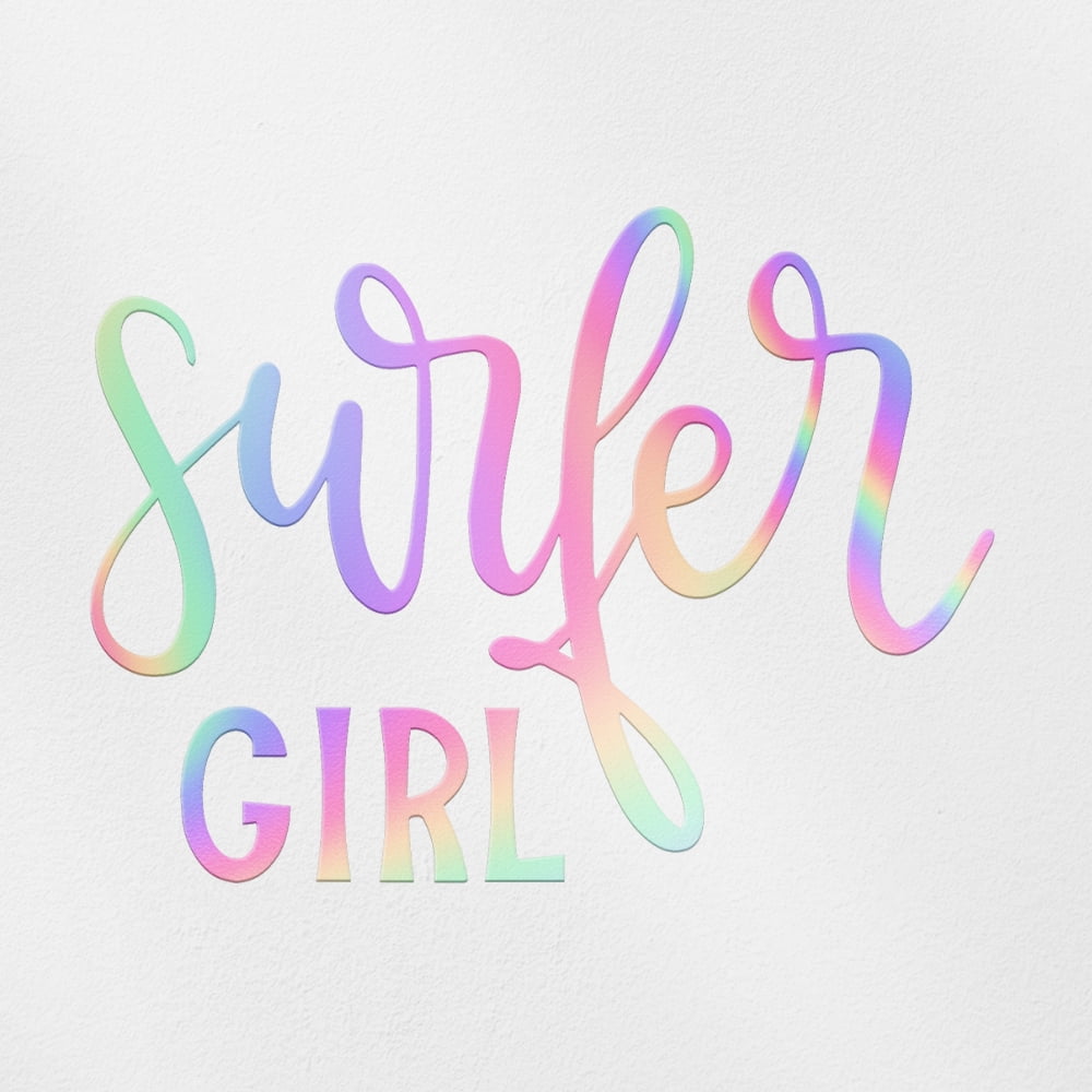 Transparent Decal Stickers Of Surfer Girl (Hologram) Premium Waterproof ...