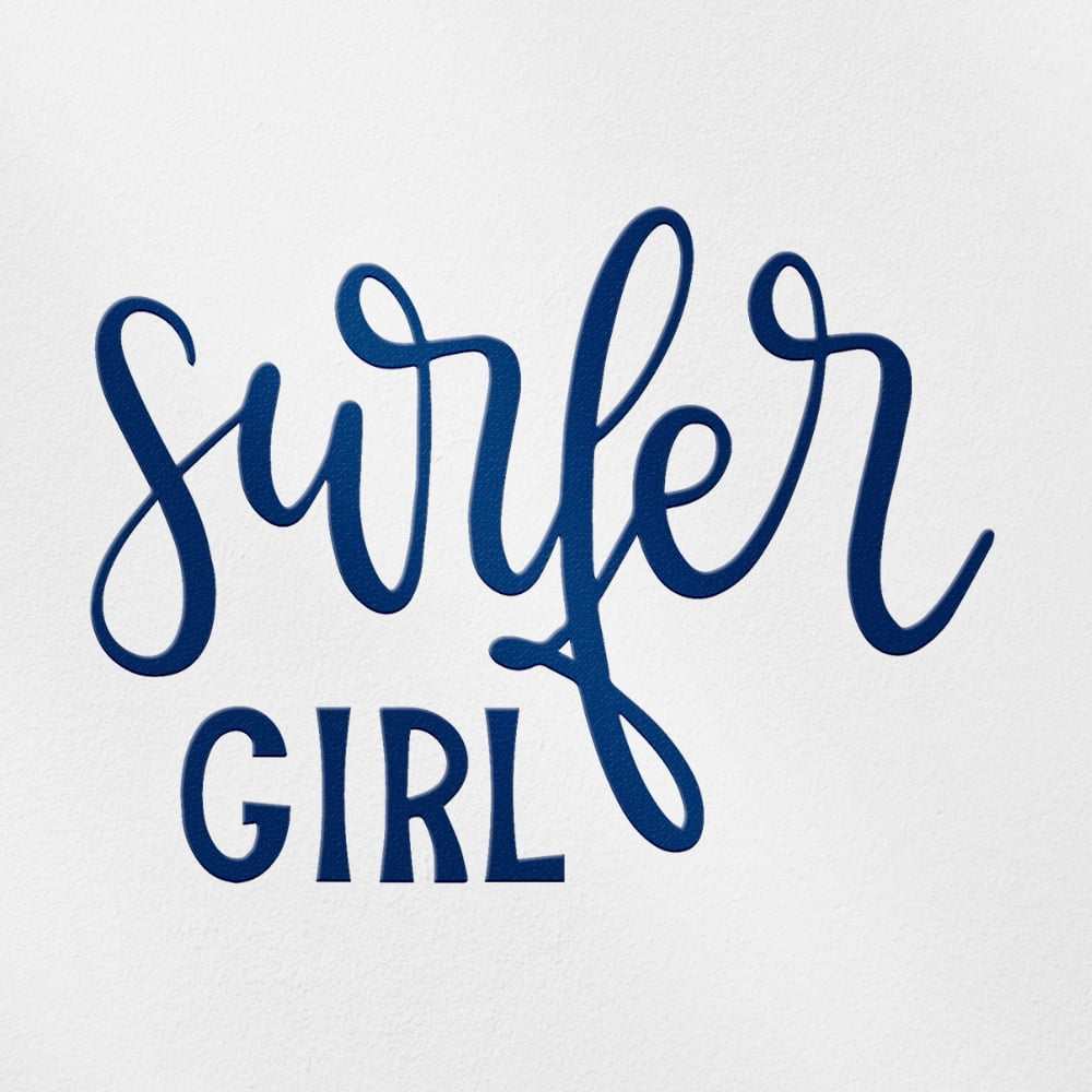 Transparent Decal Stickers Of Surfer Girl (Navy Blue) Premium ...