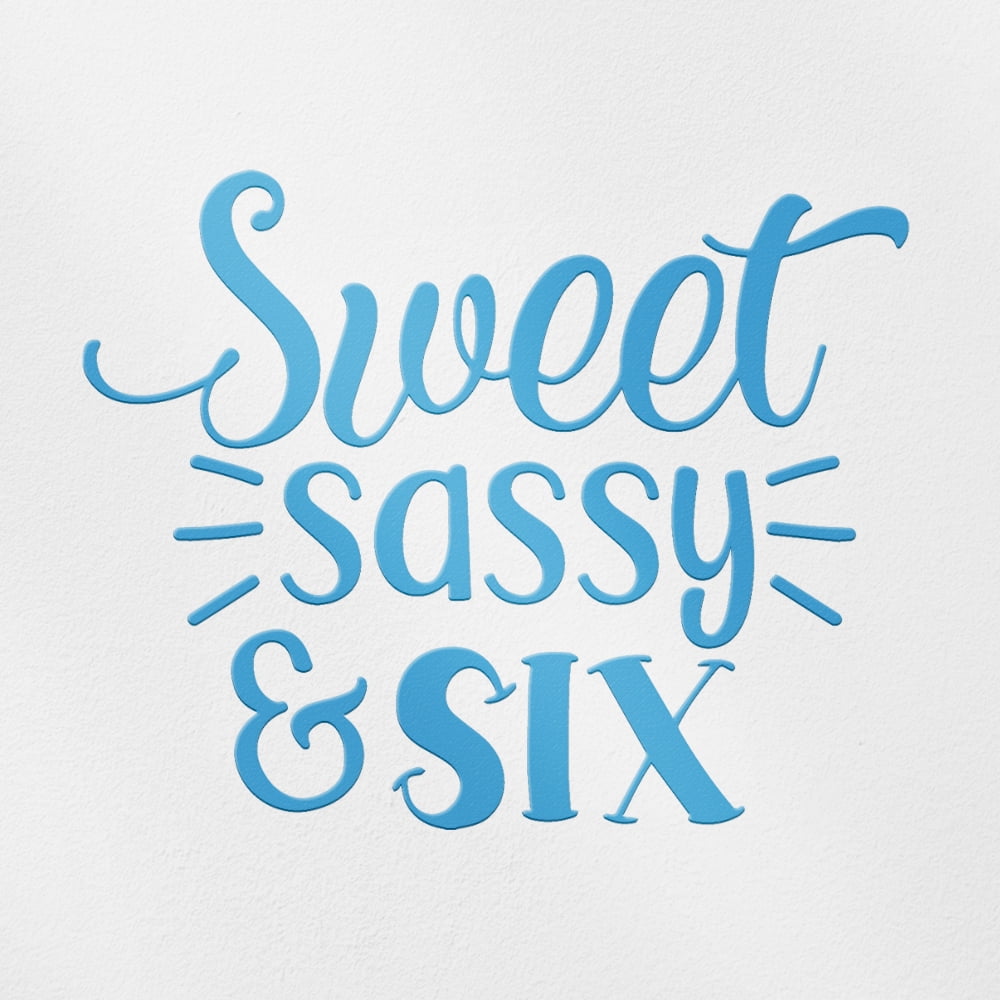 Transparent Decal Stickers Of Sweet Sassy And Six (Azure Blue) Premium ...