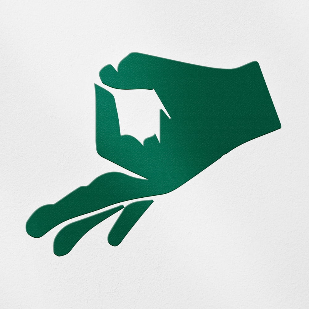 Transparent Decal Stickers Of Symbol Gotcha Hand (Green) Premium ...