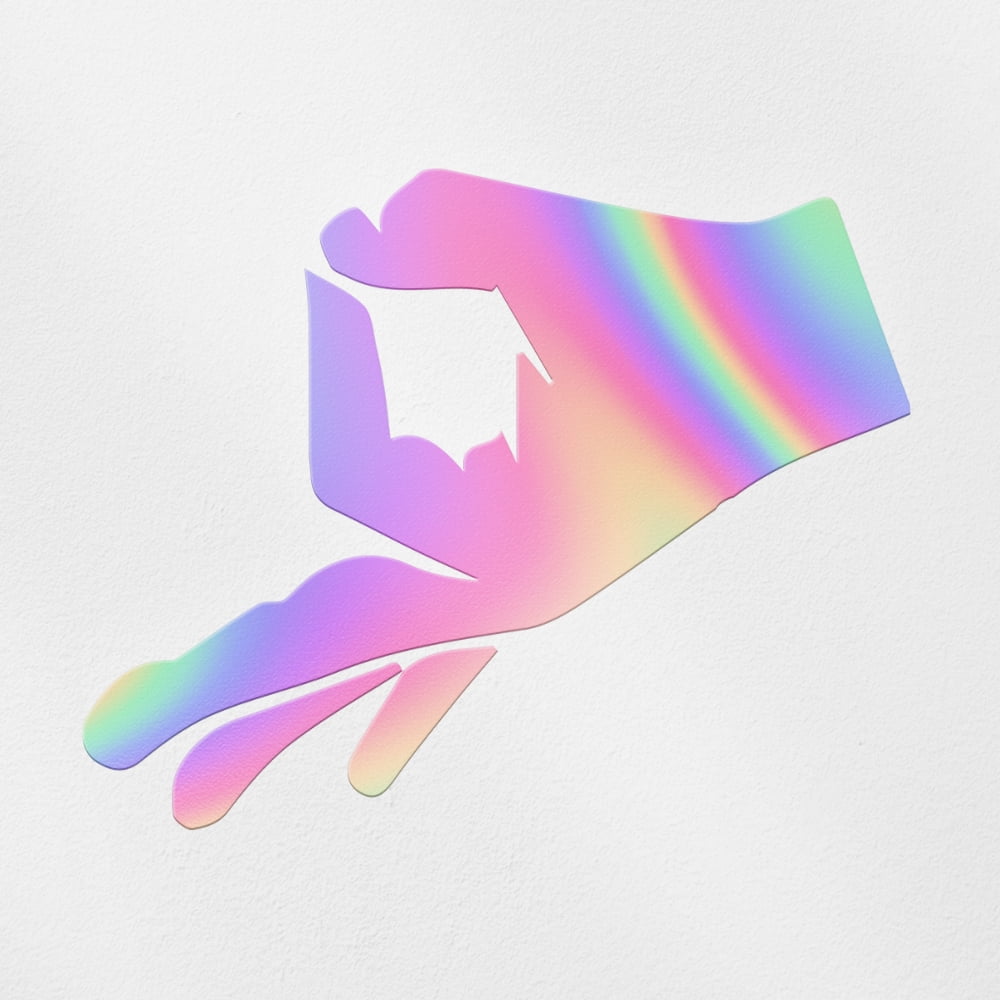 Transparent Decal Stickers Of Symbol Gotcha Hand (Hologram) Premium ...