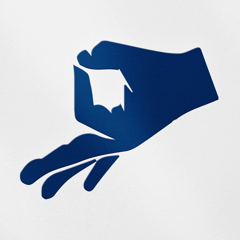 Transparent Decal Stickers Of Symbol Gotcha Hand (Navy Blue) Premium ...