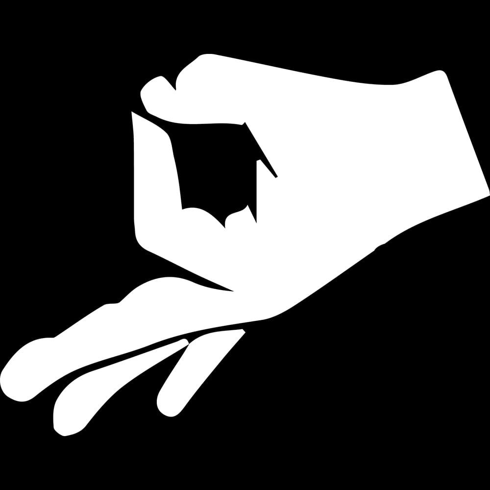 Transparent Decal Stickers Of Symbol Gotcha Hand (White) Premium ...