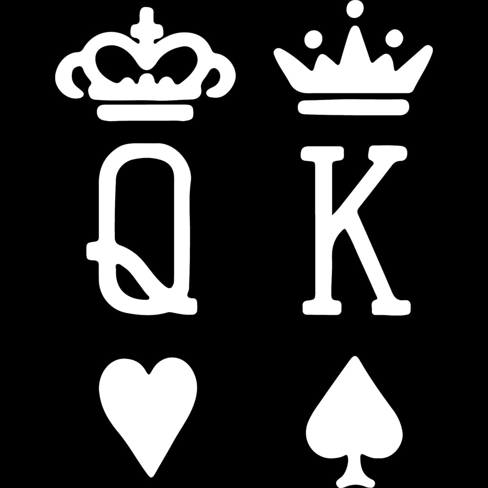 Transparent Decal Stickers Of Tattoo Couple King And Queen Cards (White ...