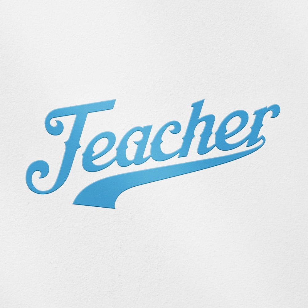 Transparent Decal Stickers Of Teacher (Azure Blue) Premium Waterproof ...