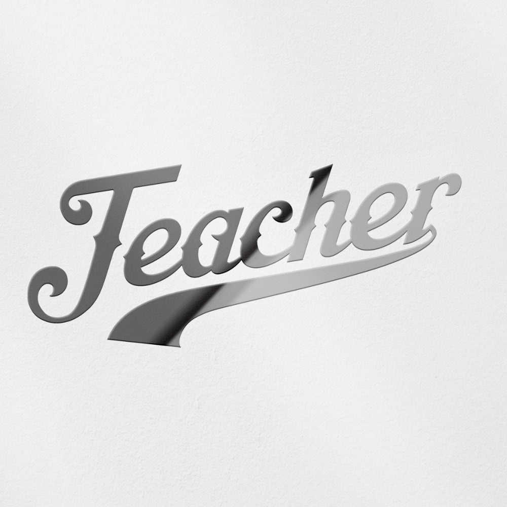 Transparent Decal Stickers Of Teacher (Metallic Silver) Premium ...