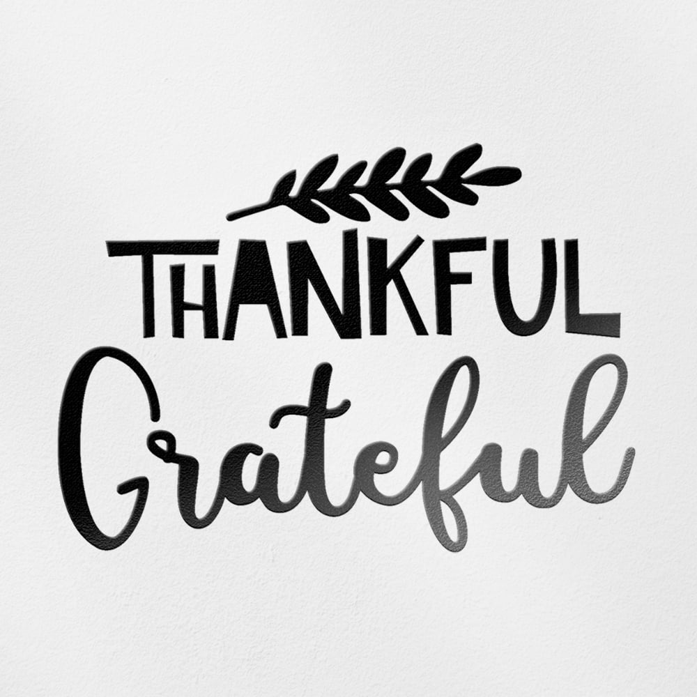 Transparent Decal Stickers Of Thankful And Grateful (Black) Premium ...