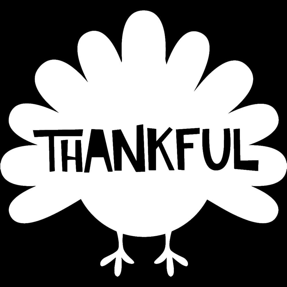 Transparent Decal Stickers Of Thankful (White) Premium Waterproof Vinyl ...