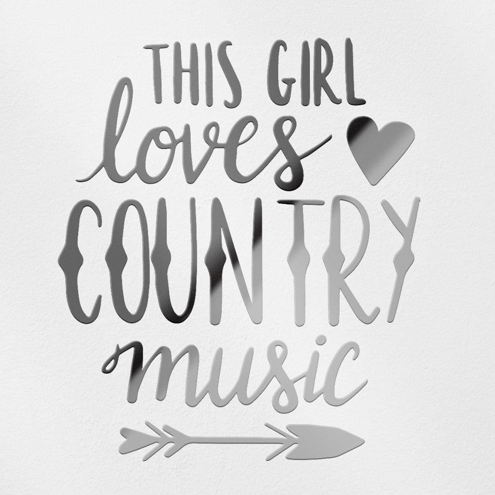 Transparent Decal Stickers Of This Girl Loves Country Music (Metallic ...