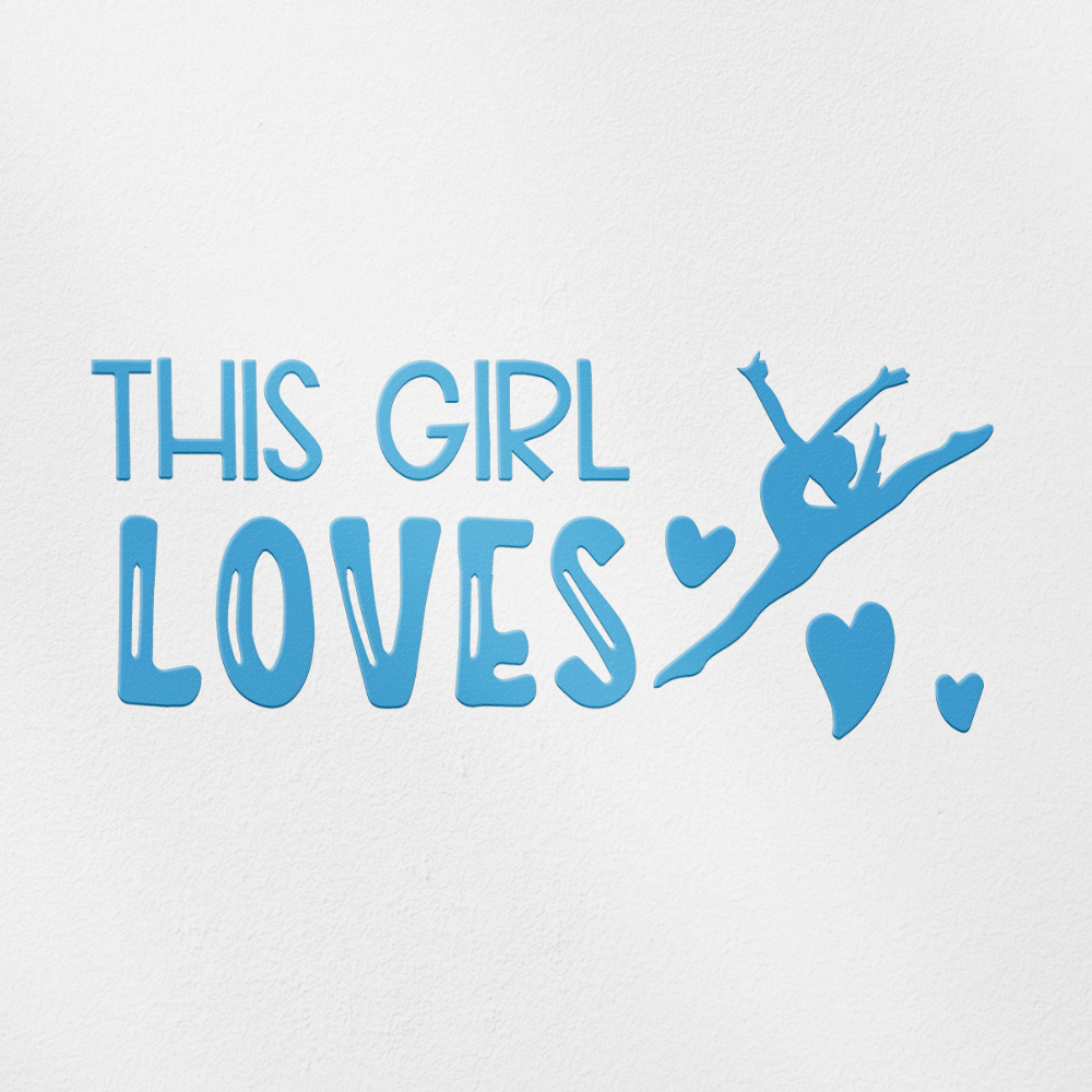Transparent Decal Stickers Of This Girl Loves Gymnastics (Azure Blue ...