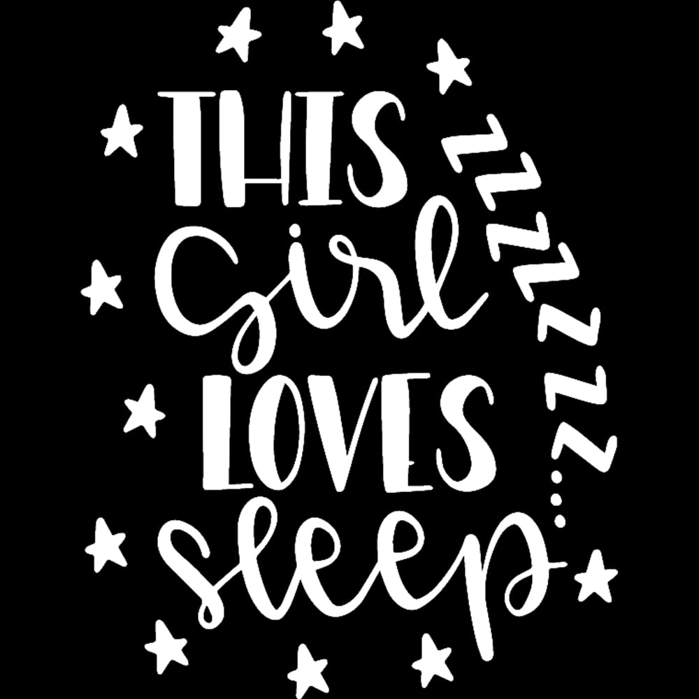 Transparent Decal Stickers Of This Girl Loves Sleep (White) Premium ...